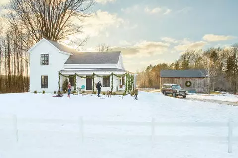 Kerstversiering in een boerderij in Michigan