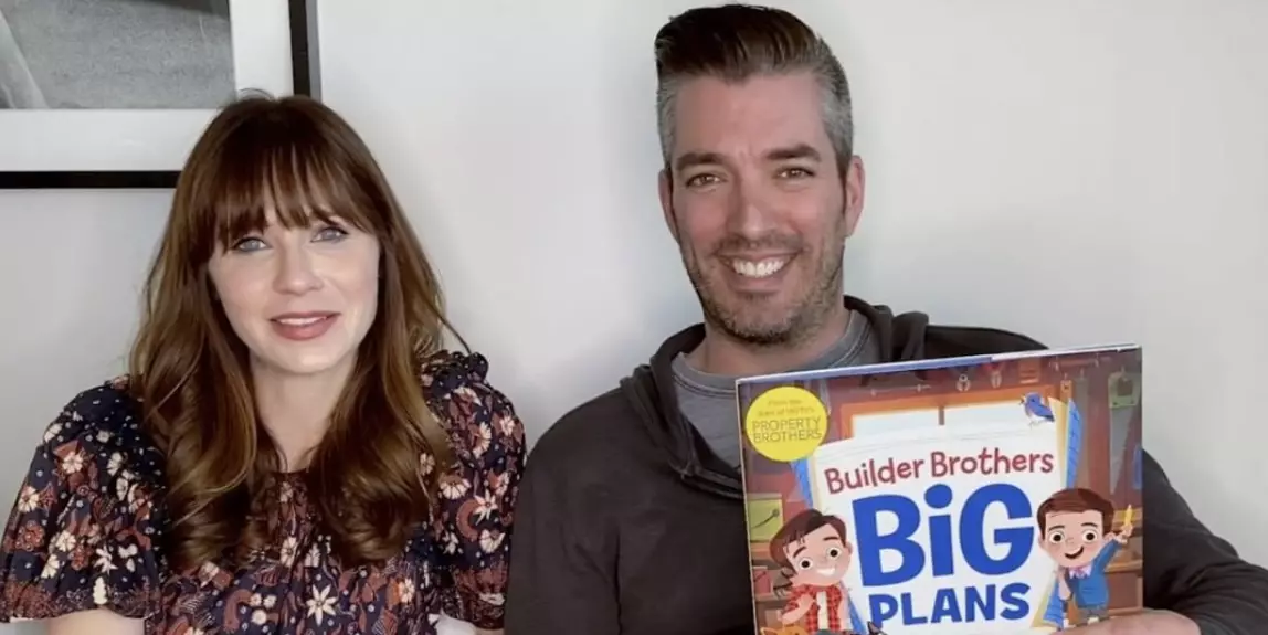 Jonathan Scott və Zooey Deschanel Hekayə guşəsi üçün onun uşaq kitabını oxudu