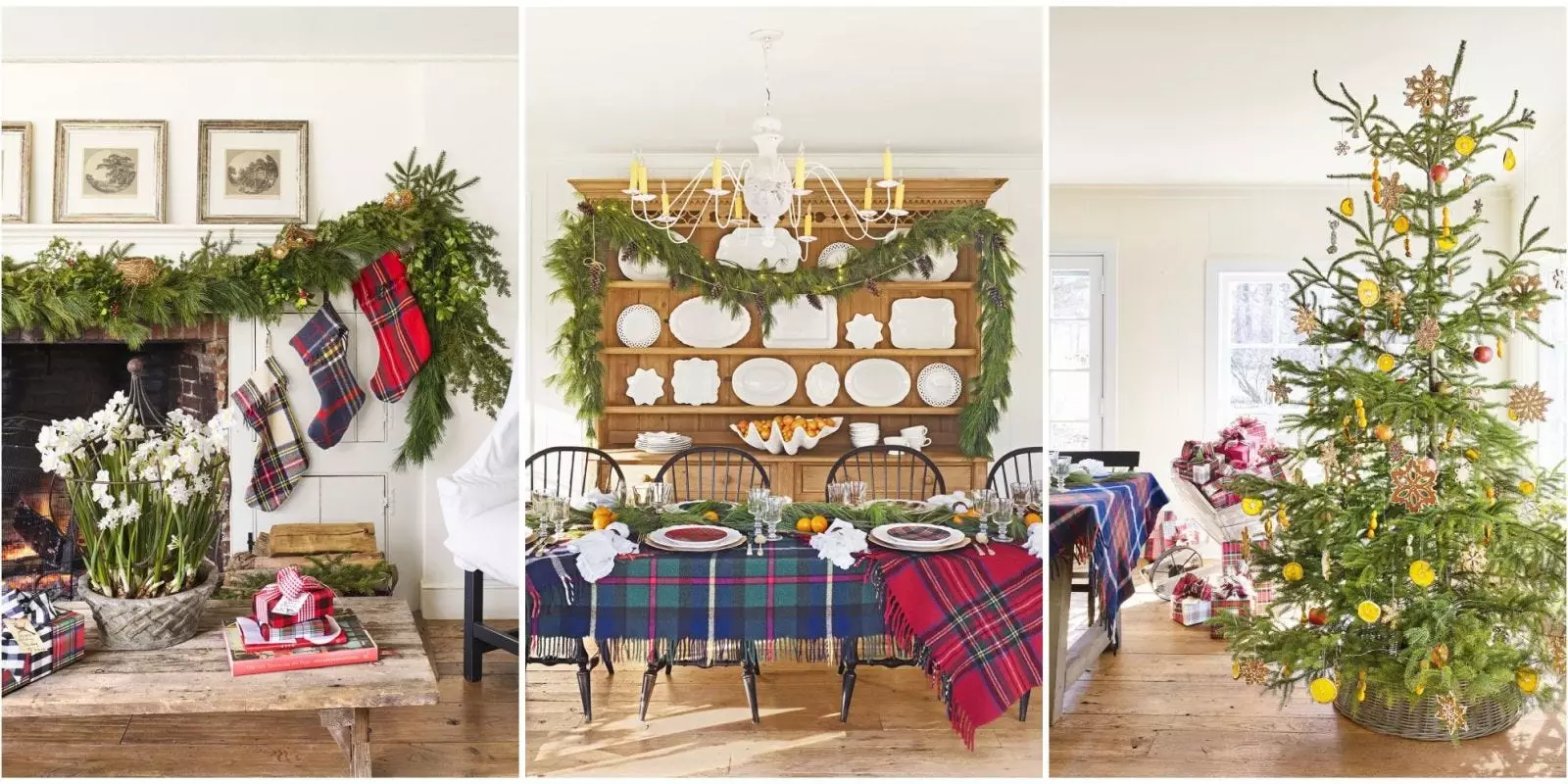 Eche un vistazo al interior de la casa de Connecticut de Nora Murphy que está 'loca por los cuadros escoceses' en Navidad - Plaid Christmas Decorating Ideas